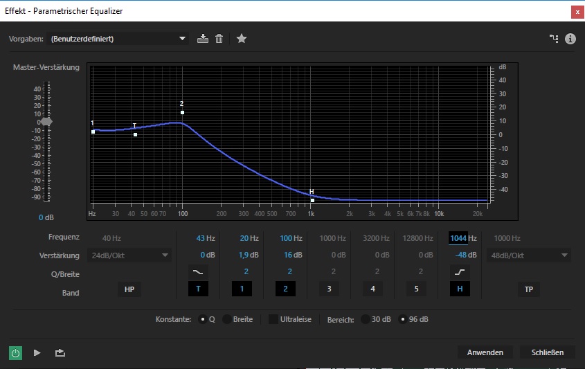 Audition - Parametrischer Equalizer: Shelving Filt... - Adobe Product ...