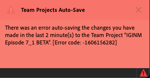 Auto-Save Team Project - Adobe Community - 14012154