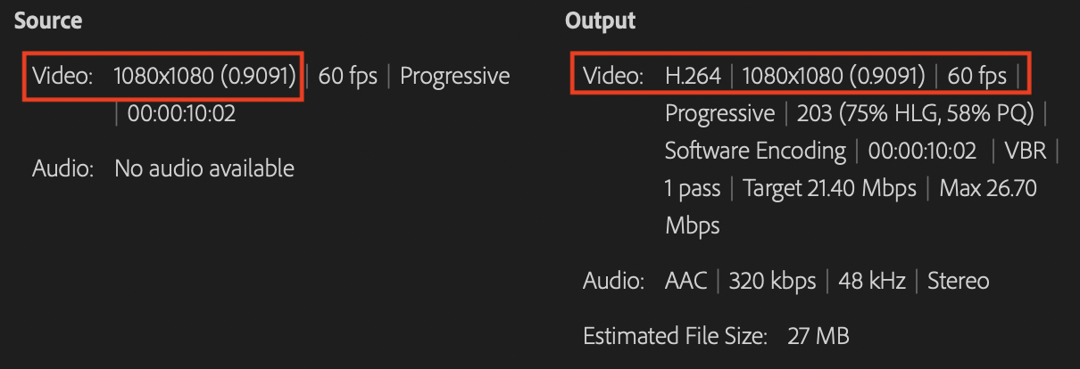 Solved: Exported video is not matching sequence settings - Adobe ...