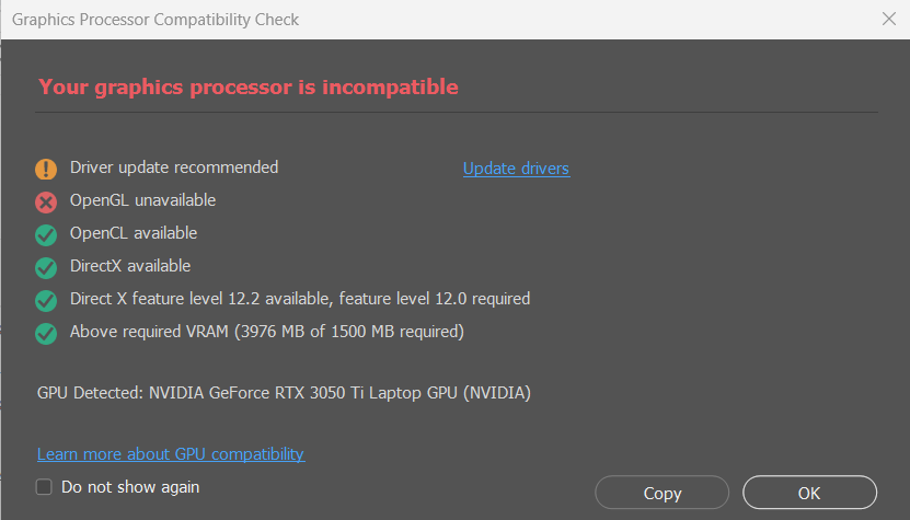 Open Gl Disabled Please Help Adobe Community 14047464 