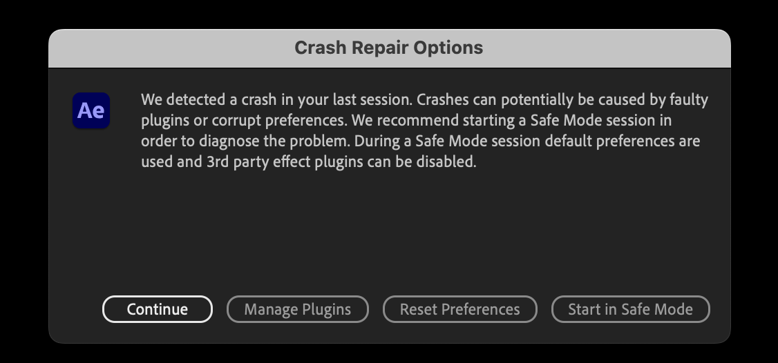 After Effects warning: Metadata Browser is missing... - Adobe Product ...