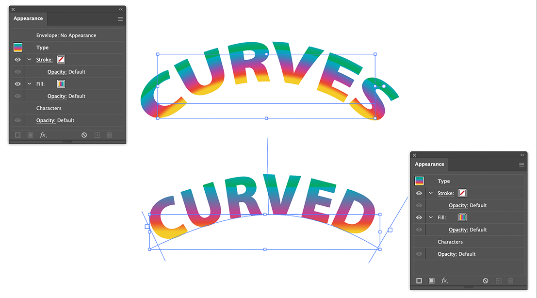 Gradient for curved text - Adobe Product Community - 14057296