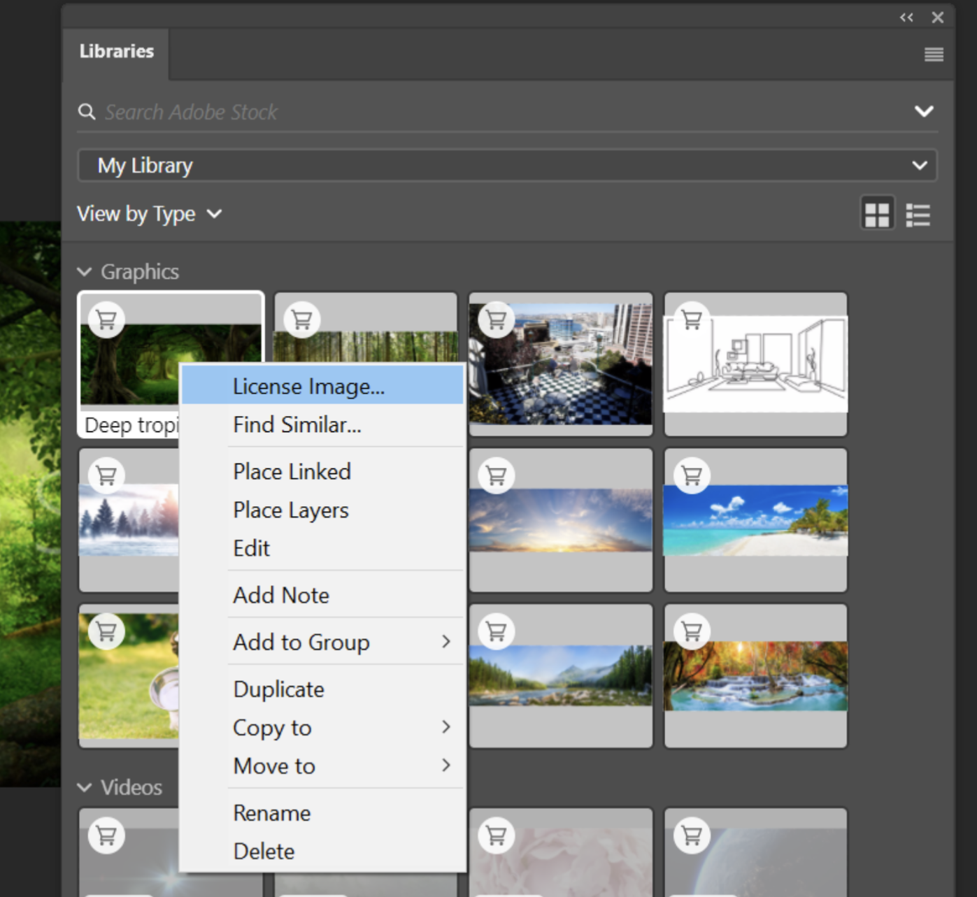 no option to license adobe stock images from layer... - Adobe Product ...
