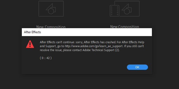 After Effects 23 keep crashing - Adobe Community - 14078696