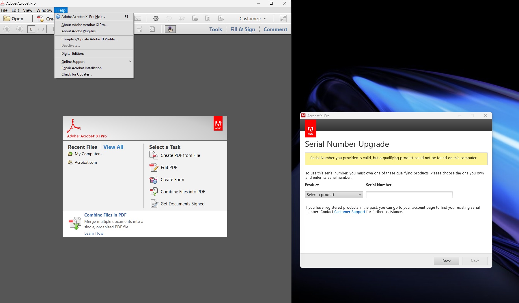 Acrobat XI Pro Install License Issue Says key is ... - Adobe Community ...