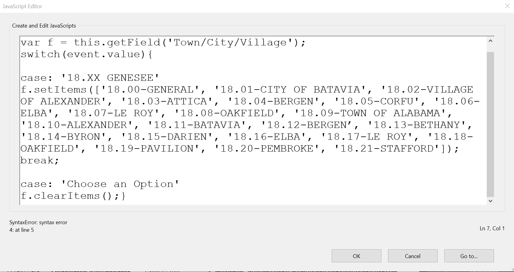 SyntaxError: syntax error 4 at line 5 - Adobe Community - 14082801