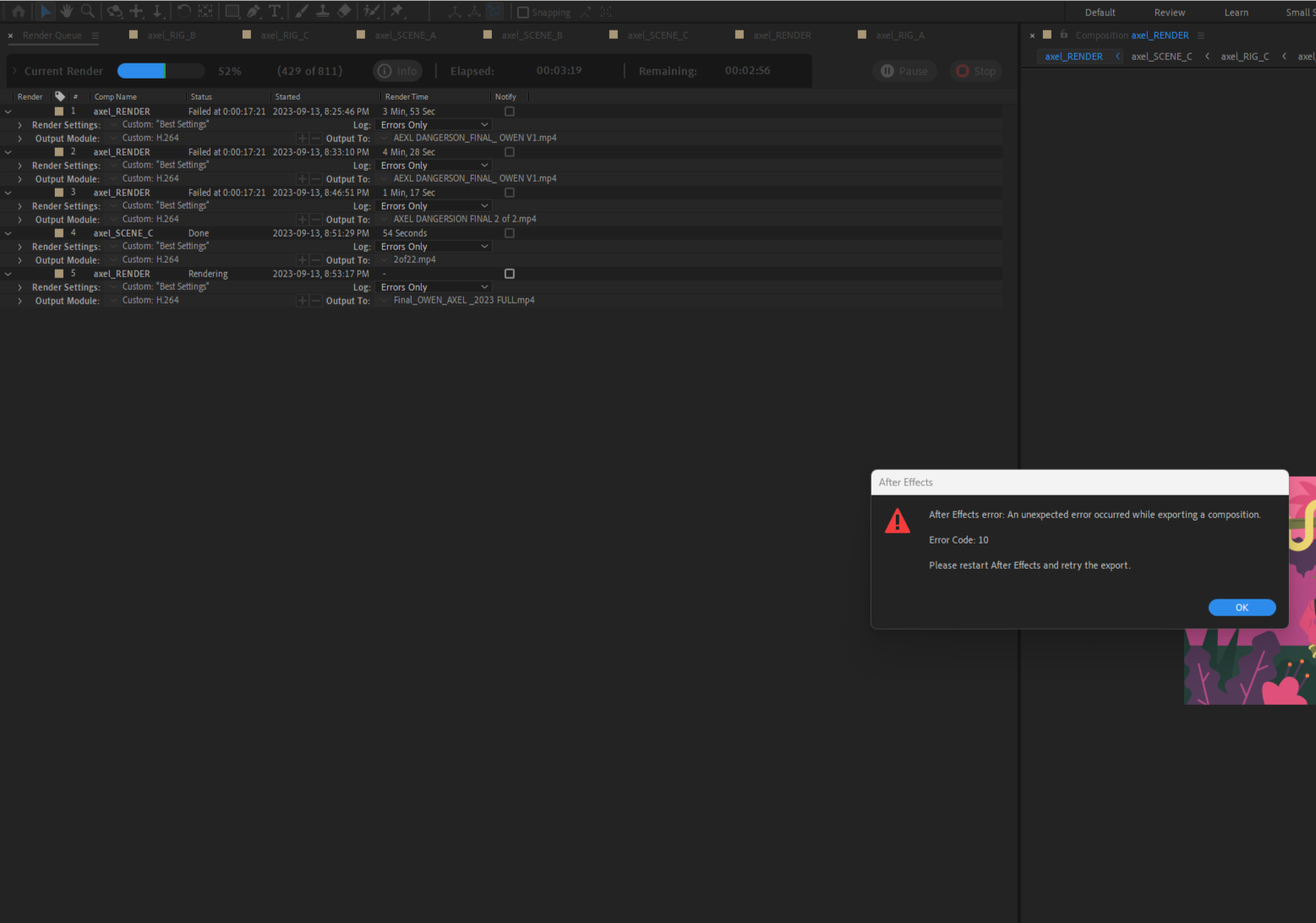 Solved: After Effects error:An unexpected error occurred w... - Adobe ...