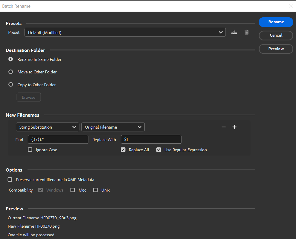 Solved: Batch Rename – Keep only the first 7 digits / remo... - Adobe Product Community - 14093561