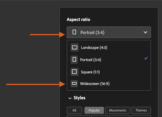 How to change default aspect ratio from Square (1:... - Adobe Product ...