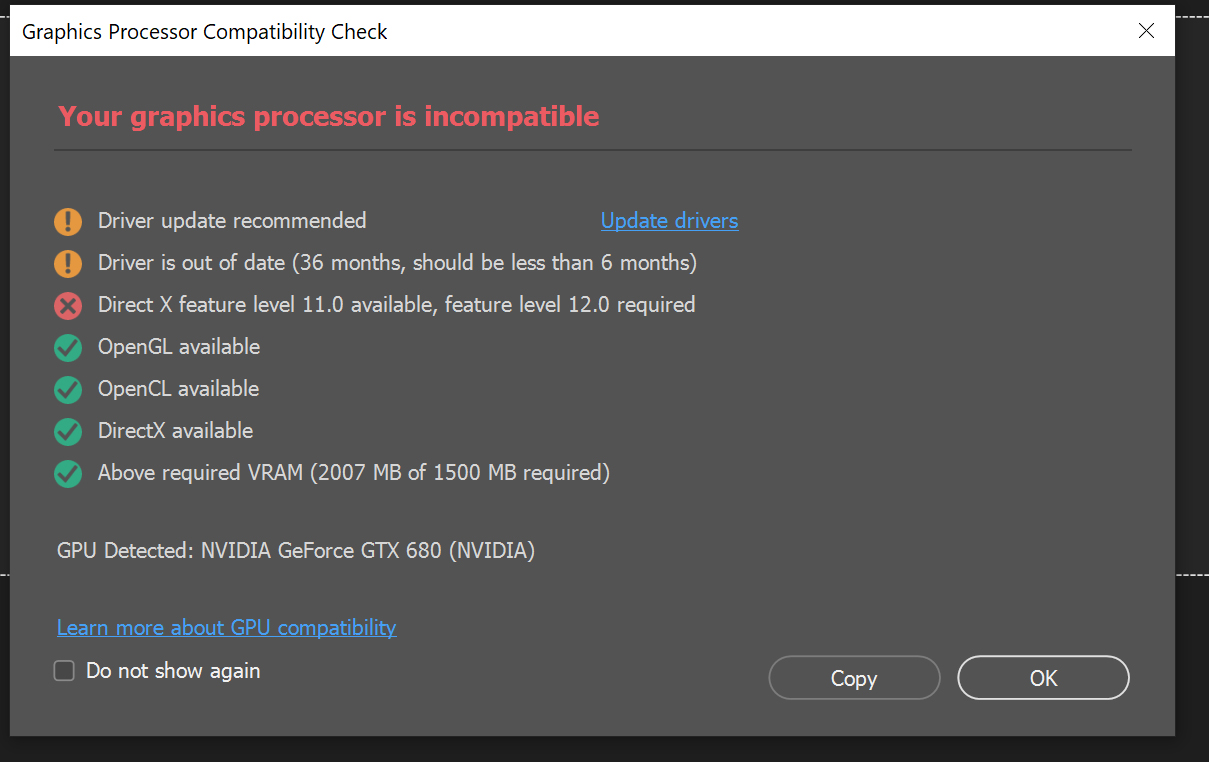 Your Graphics porcessor is Incompatible! - Adobe Community - 14094641