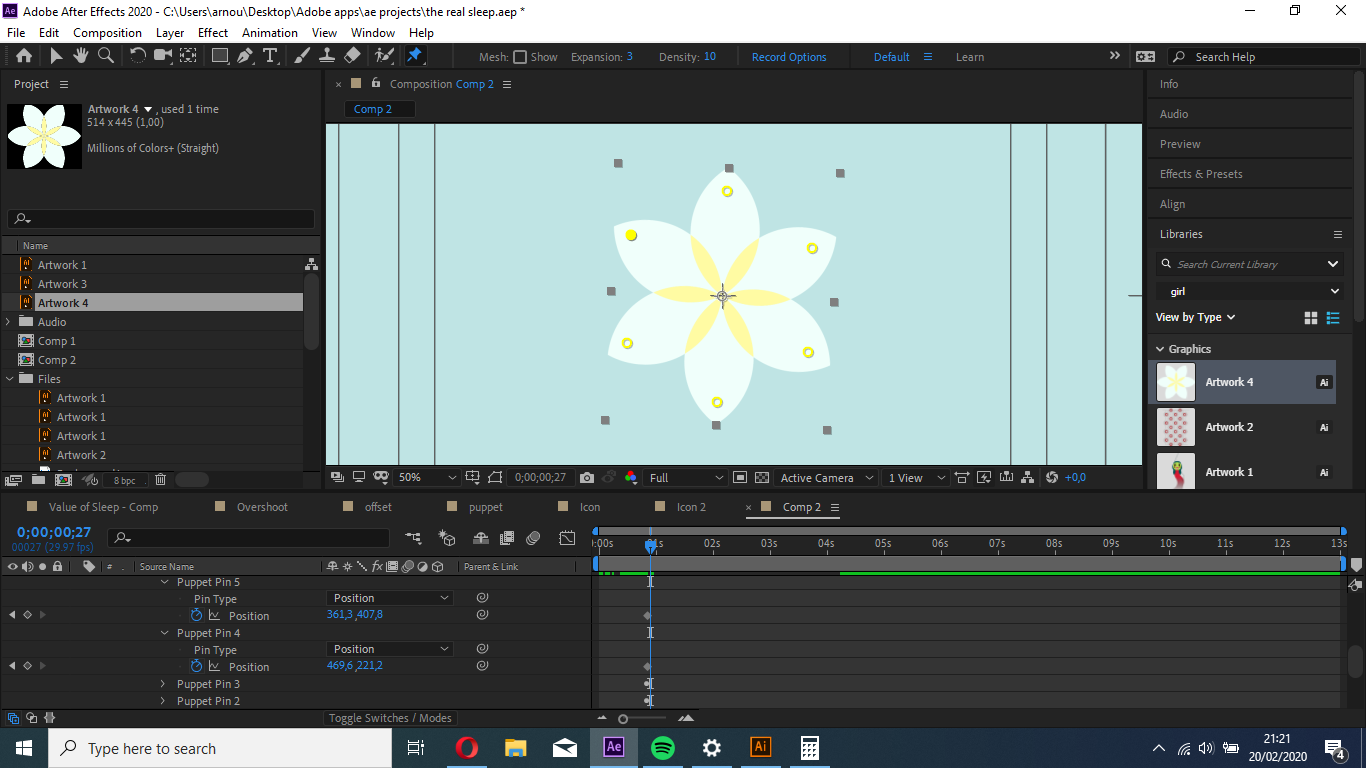 Solved: How to use puppet pin tool with a rotating object - Adobe ...