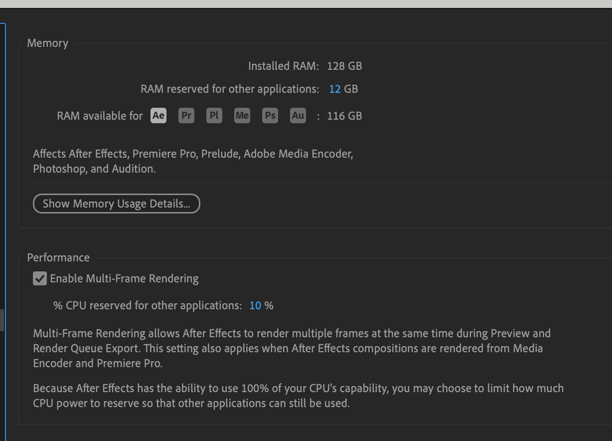 Low Memory Warning yet have plenty of RAM & disk c... - Adobe Community - 14097347