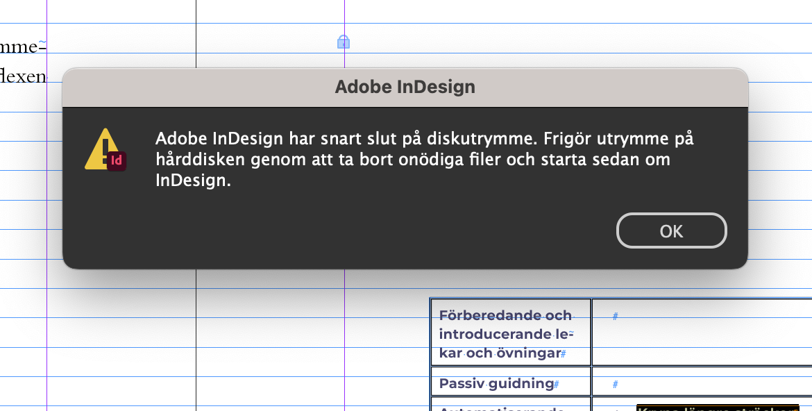 Why does Adobe Indesign warn me for lack of disk s... - Adobe Product ...