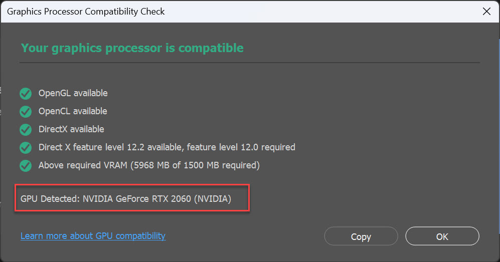 Solved: GPU - GeForce RTX 2060 - Adobe Community - 12188074