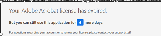 Your Adobe Acrobat license has expired message - Adobe Product ...