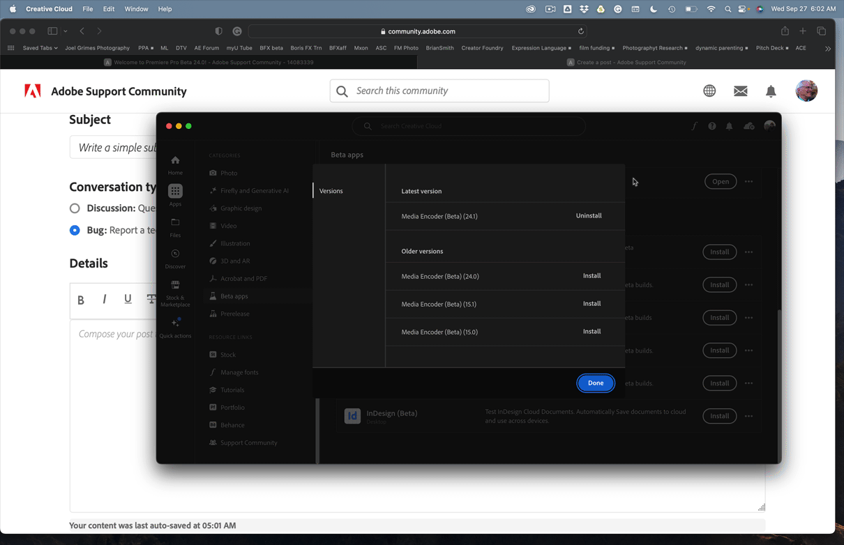 Media Encoder Beta 24.1 - M2 Max MacBook Pro - Ven... - Adobe Community ...