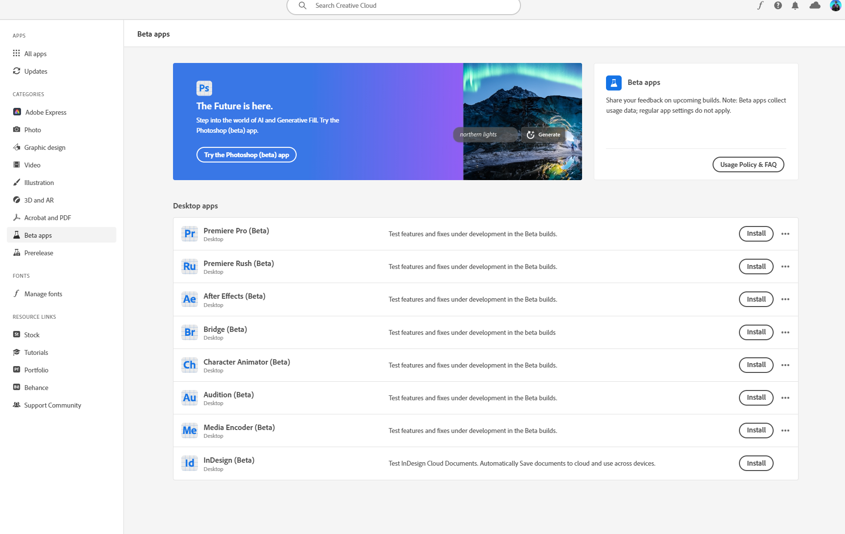 Solved: I can't see the Photoshop (beta) app - Adobe Product Community ...