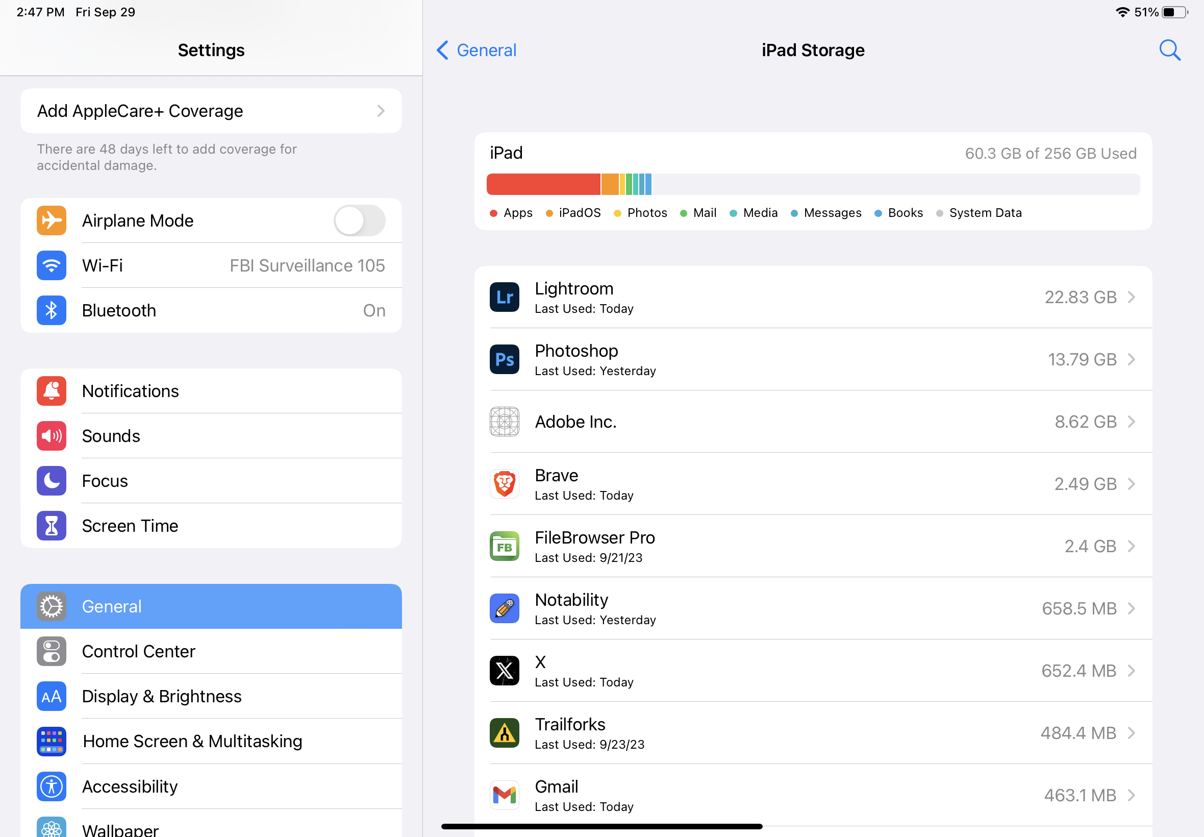 Internal storage used by Adobe on iPad Air 5 - Adobe Product Community ...