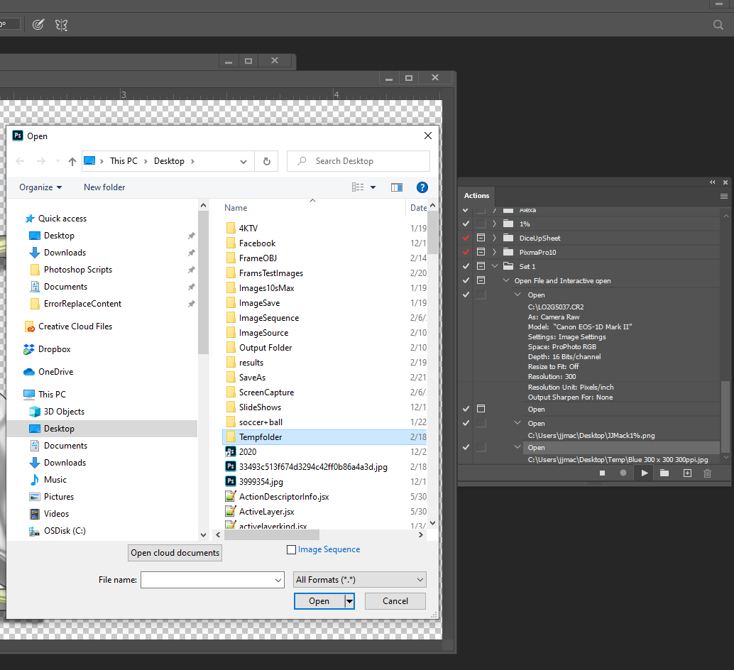Actions: file/folder not found suggestion - Adobe Product Community ...