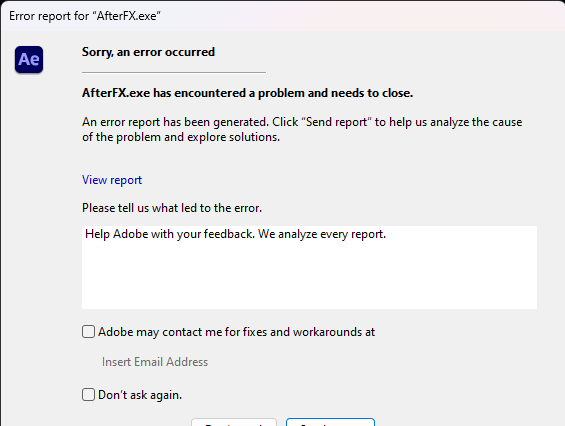 Solved: After Effects Crashing no matter what I do - Adobe Product ...