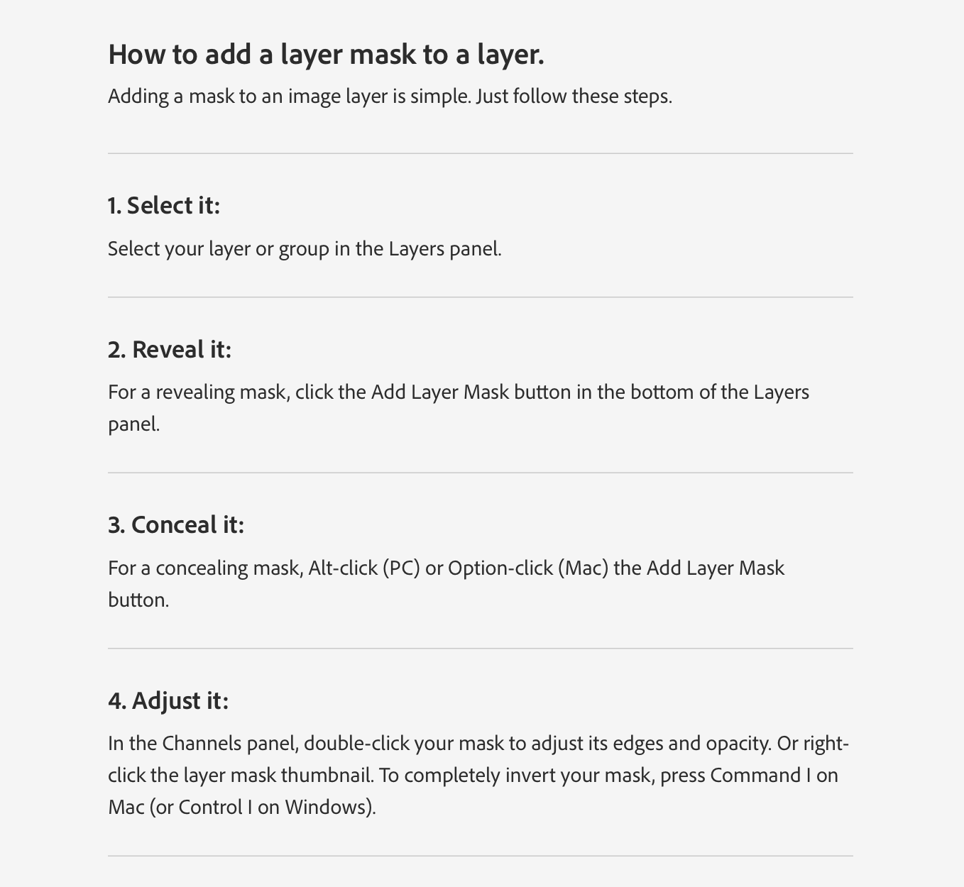 How to add a black mask instead of white mask? - Adobe Product ...
