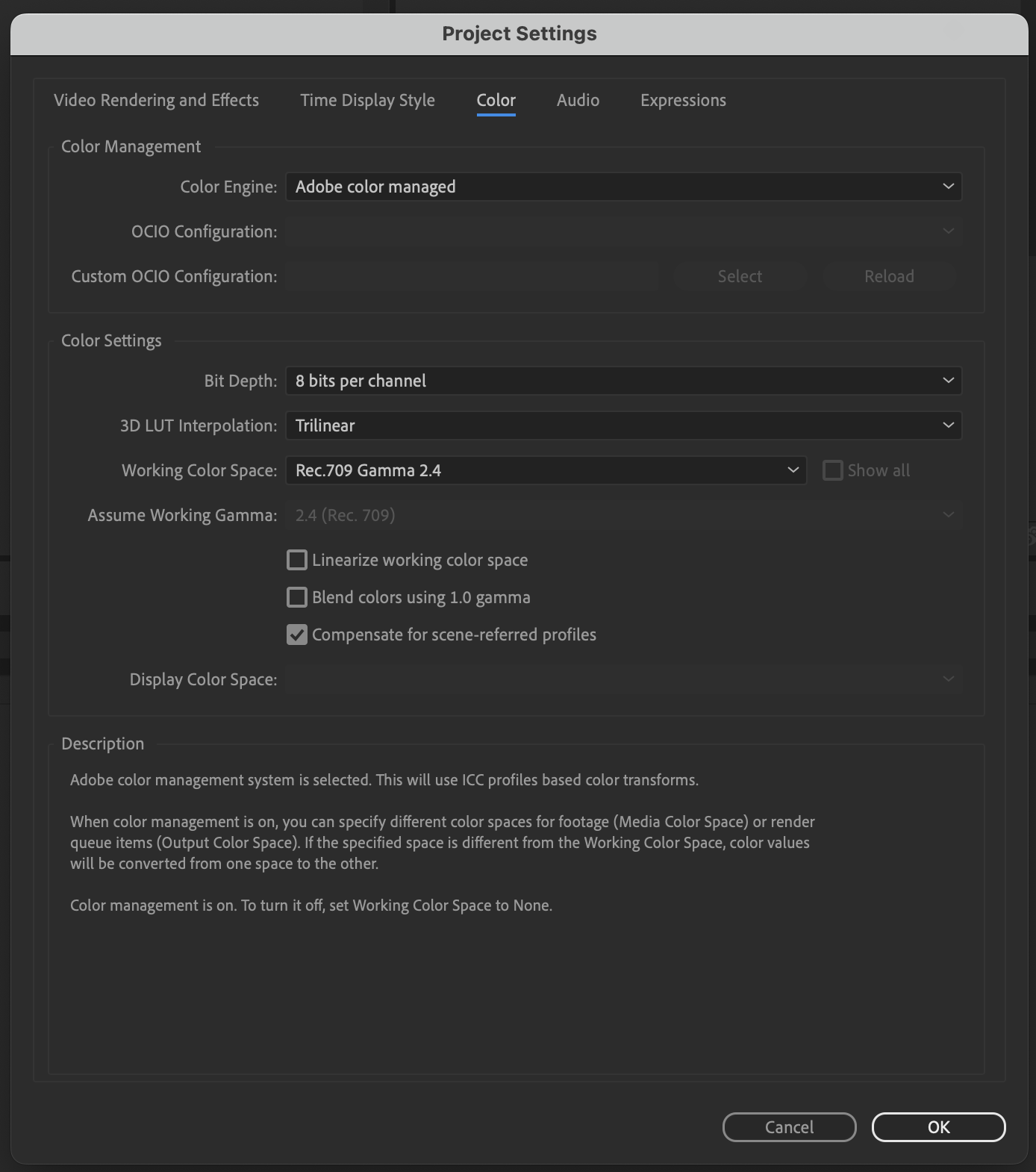 Adding a Rec 709-A Setting to After Effects - Adobe Product Community - 13593897