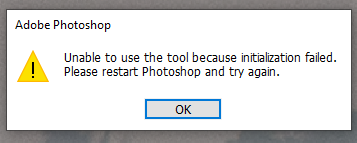 Photoshop remove tool error: Unable to use the too... - Adobe Community ...