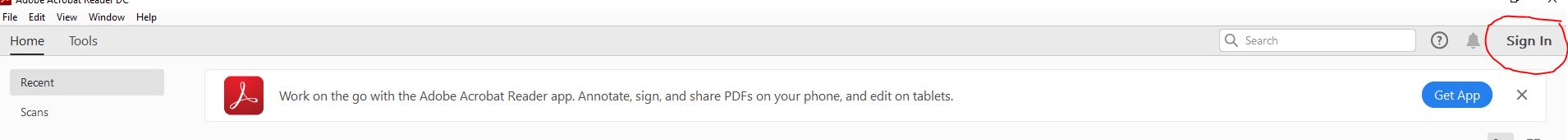 No SIGN IN option on Toolbar Adobe Reader DC - Adobe Product Community ...
