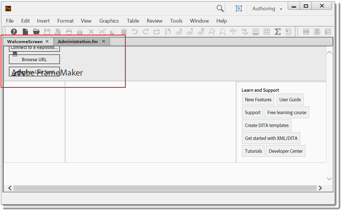 WelcomeScreen Tab in FrameMaker is formatted incor... - Adobe Product ...