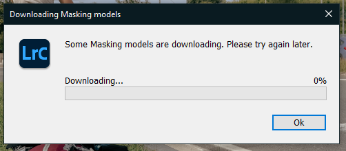 P: error : "Some masking models are downloading. P... - Adobe Product Community - 14155284