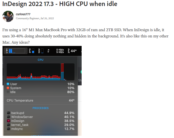 High Cpu Usage While Idle - indesign 2021-2022-202... - Page 4 - Adobe Community - 14157489