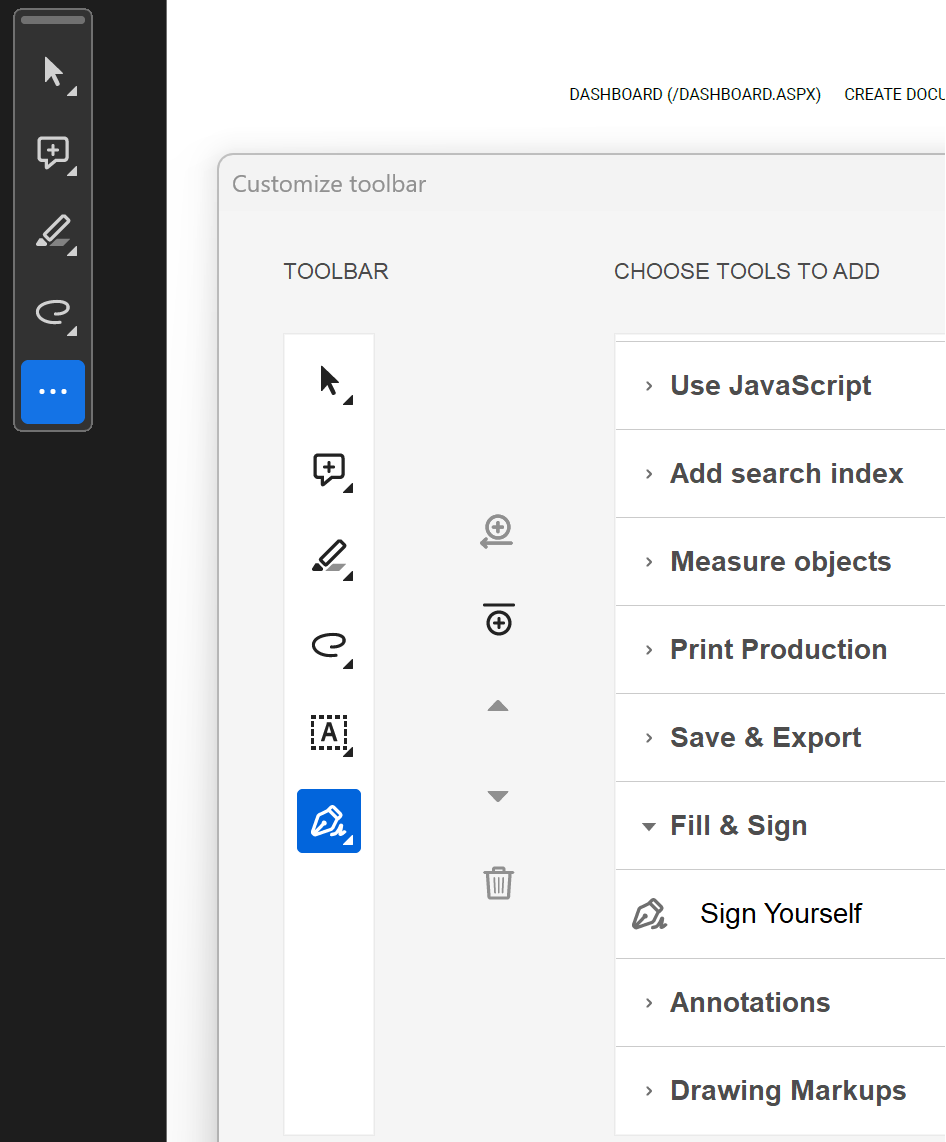 Sign yourself icon missing from toolbar - Adobe Product Community - 14169771