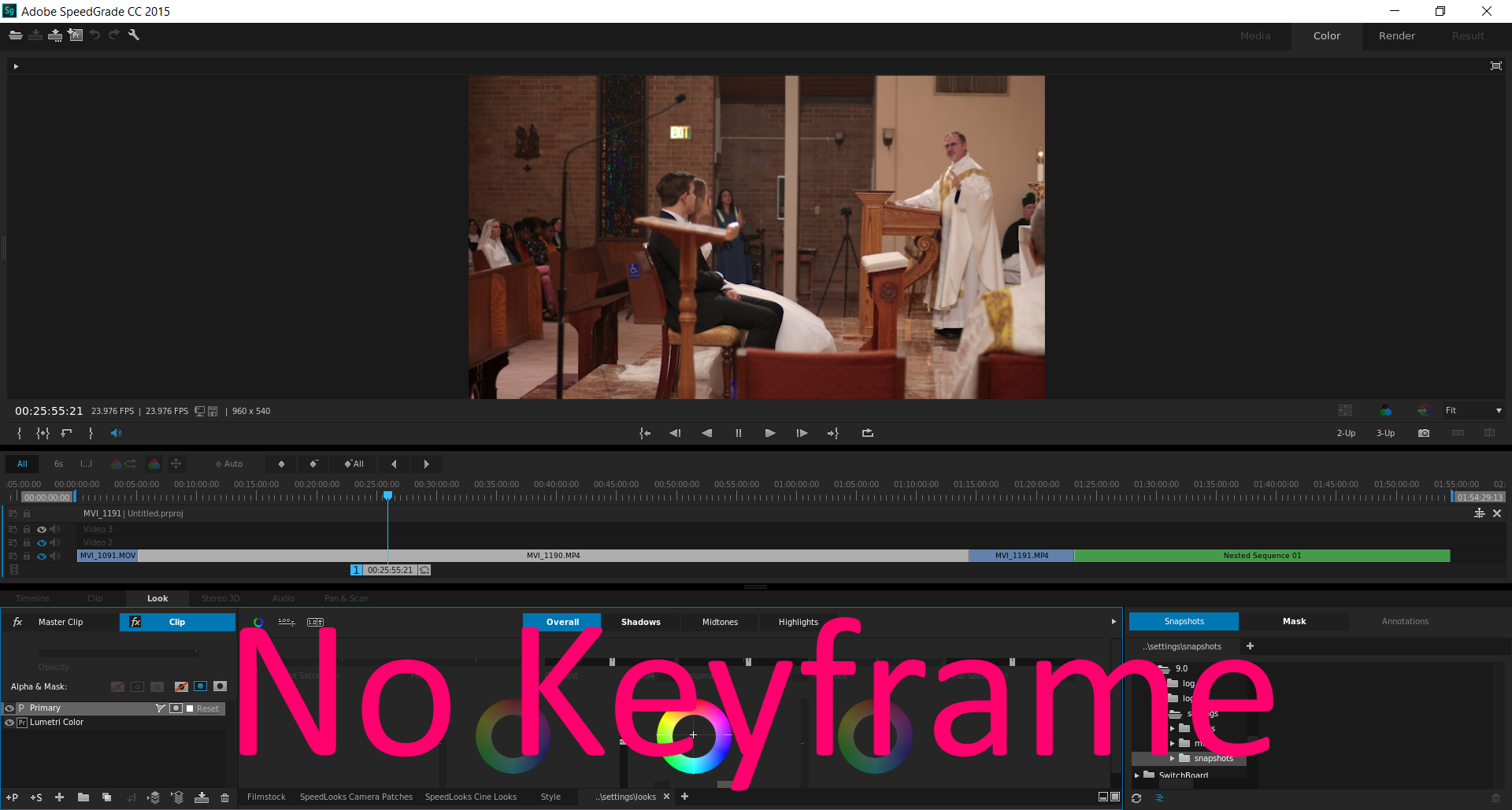 SpeedGrade 2015 keyframe issue - Adobe Community - 14171959