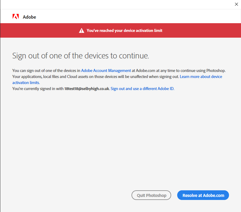 Solved: Unable to manage active sessions - Adobe Community - 10921770