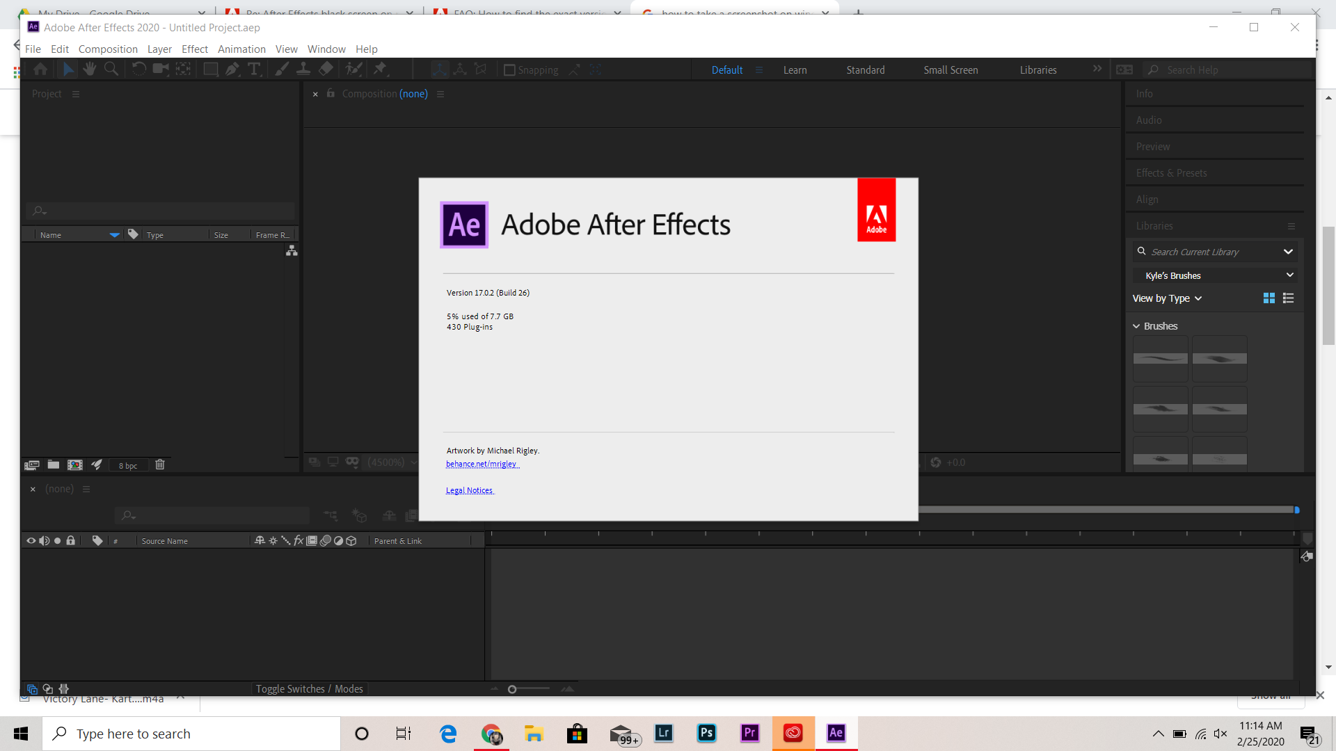 After Effects black screen on preview - Adobe Product Community - 10939308