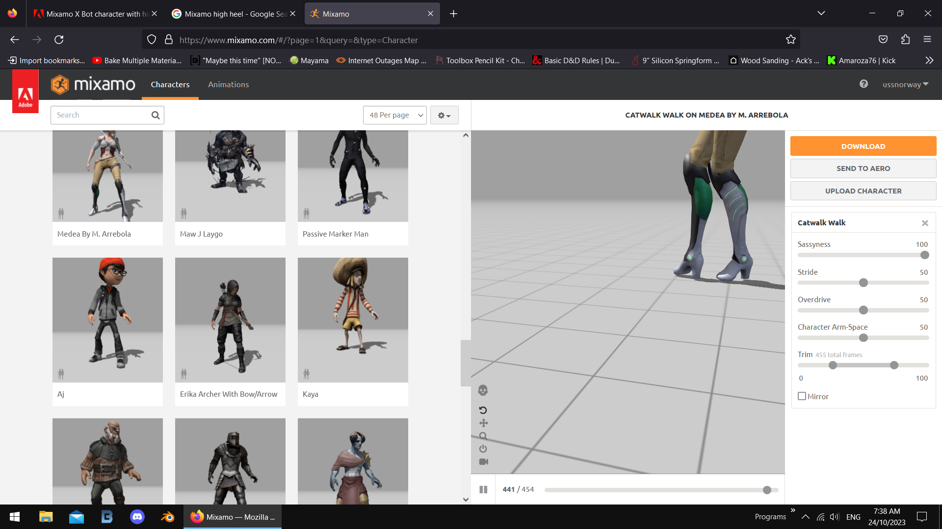 Solved: Mixamo X Bot character with high heel pose - Adobe Product ...