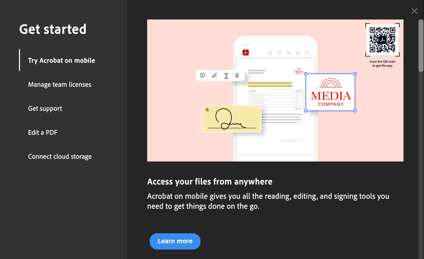 "Get Started" pop up box every time a PDF is opene... - Adobe Product ...