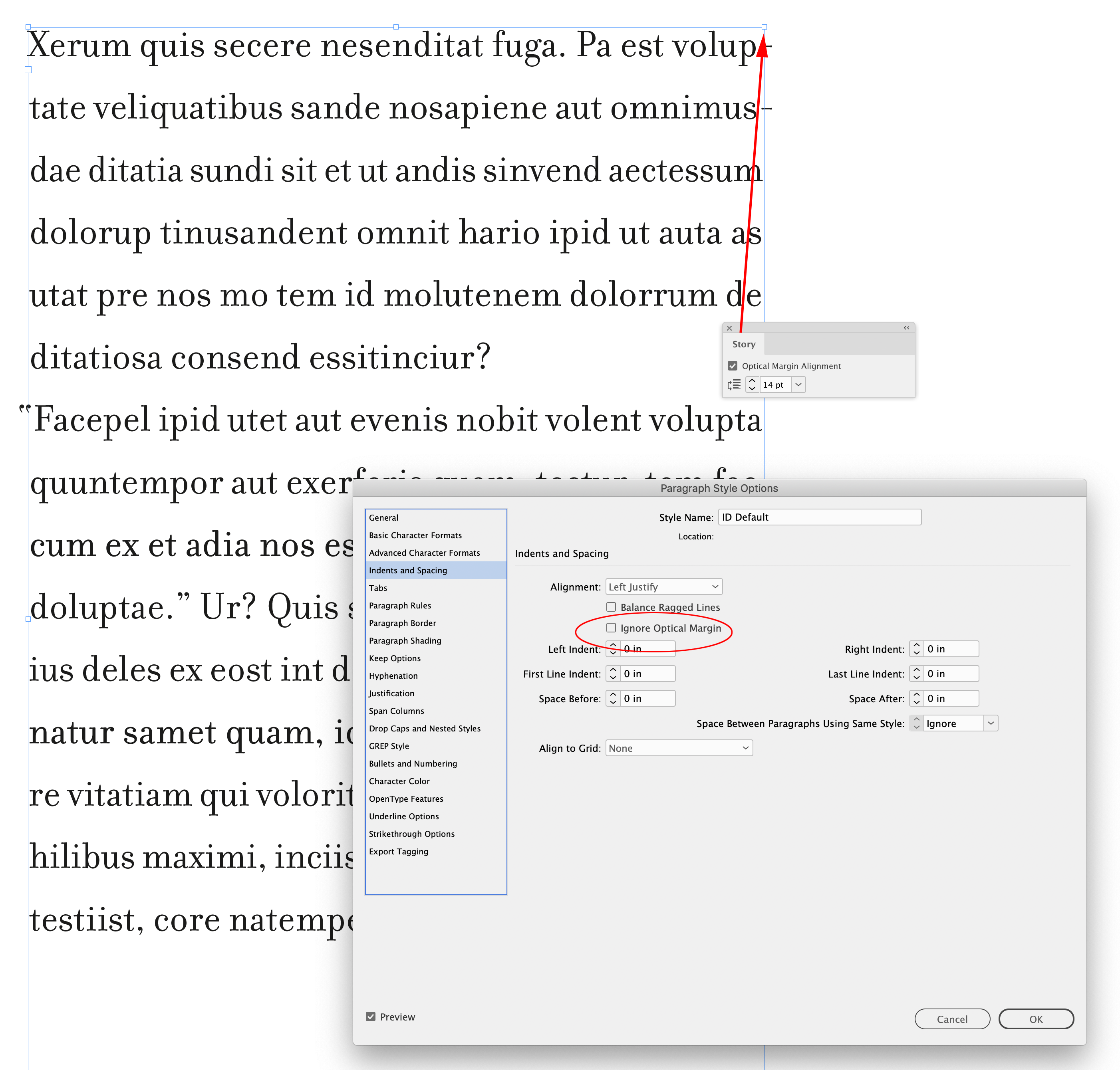 Optical Margin Alignment doesn't work - Adobe Product Community - 14181729