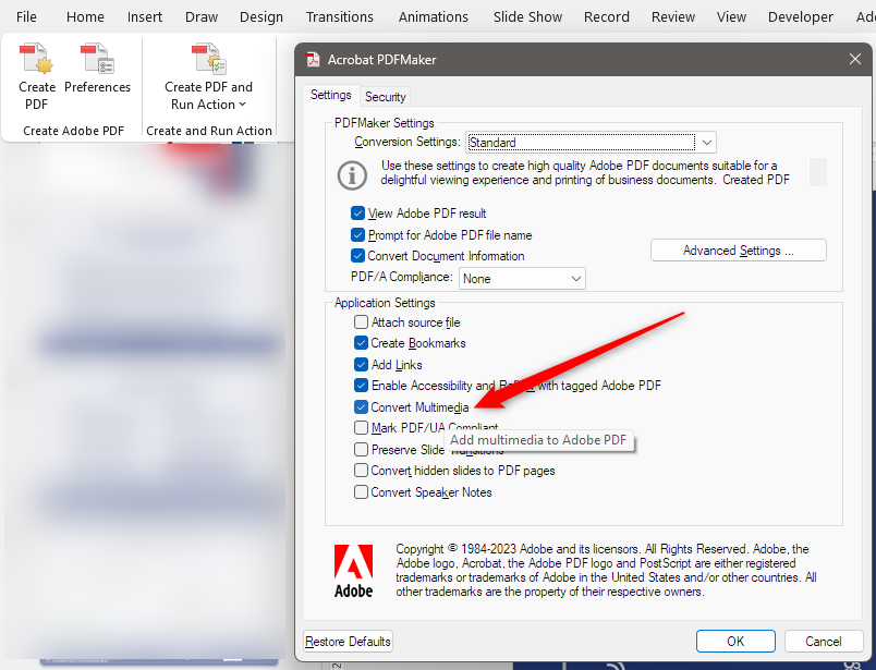 Solved: Acrobat PDF Maker in PowerPoint Convert multimedia... - Adobe ...