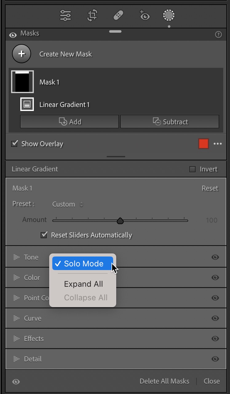 Solved: Solo Mode not working in masking section of LRC - Adobe Community - 14193014