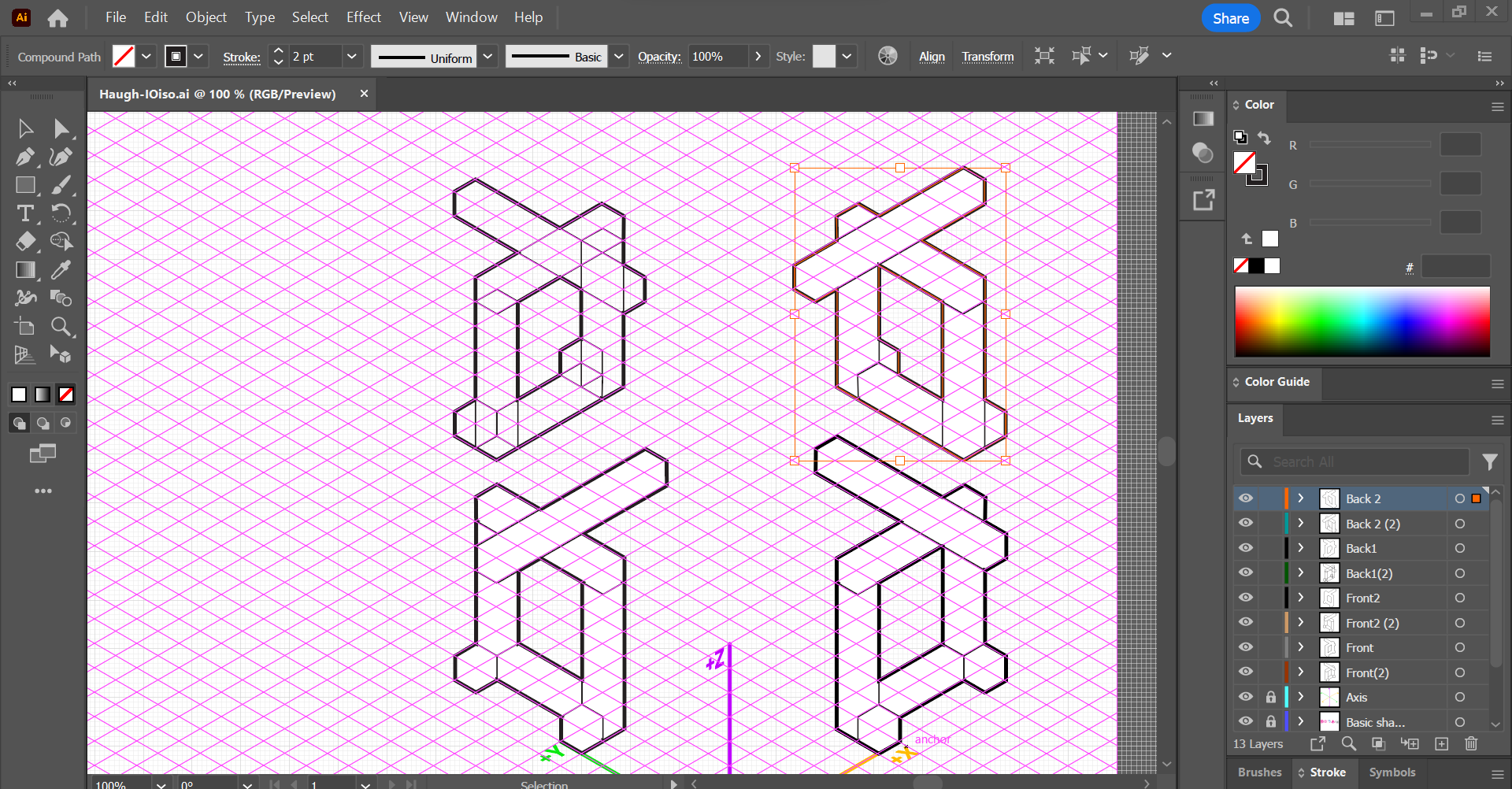 Line variations in isometric drawings - Adobe Community - 14205836