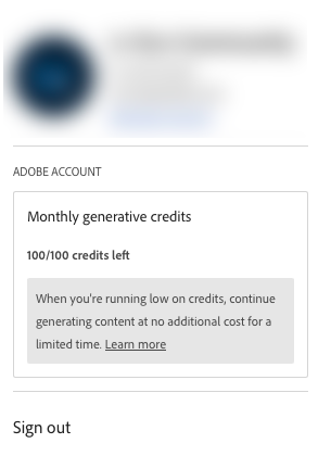 Where do I see my generative credits - Adobe Product Community - 14166021