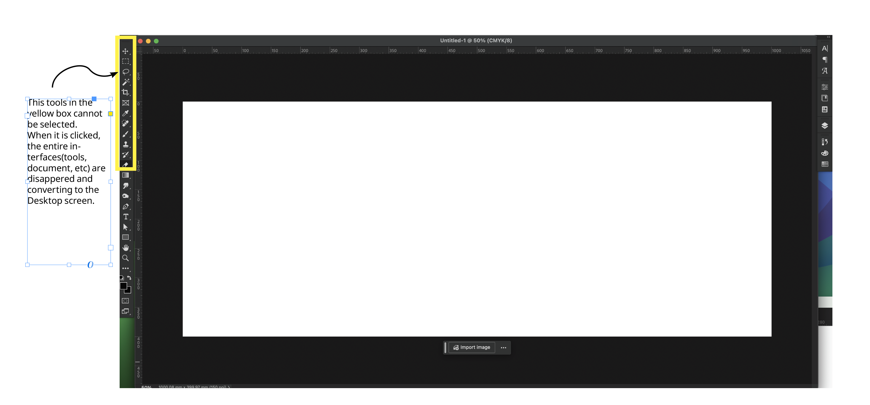 When select one of tools in the panel, the entire ... - Adobe Product ...