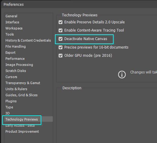 Can't change drawing mode in advanced graphics pro... - Adobe Product ...