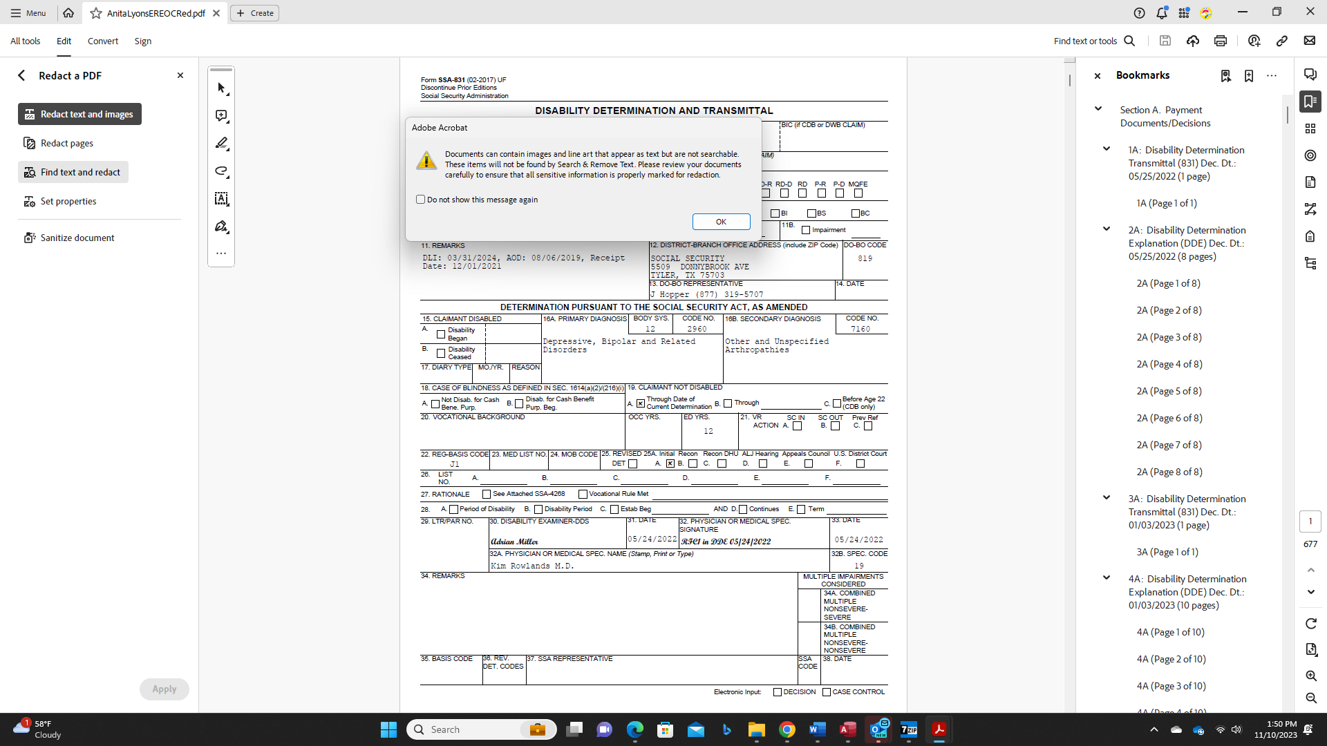 Redact text tool will not work - Adobe Product Community - 14226656