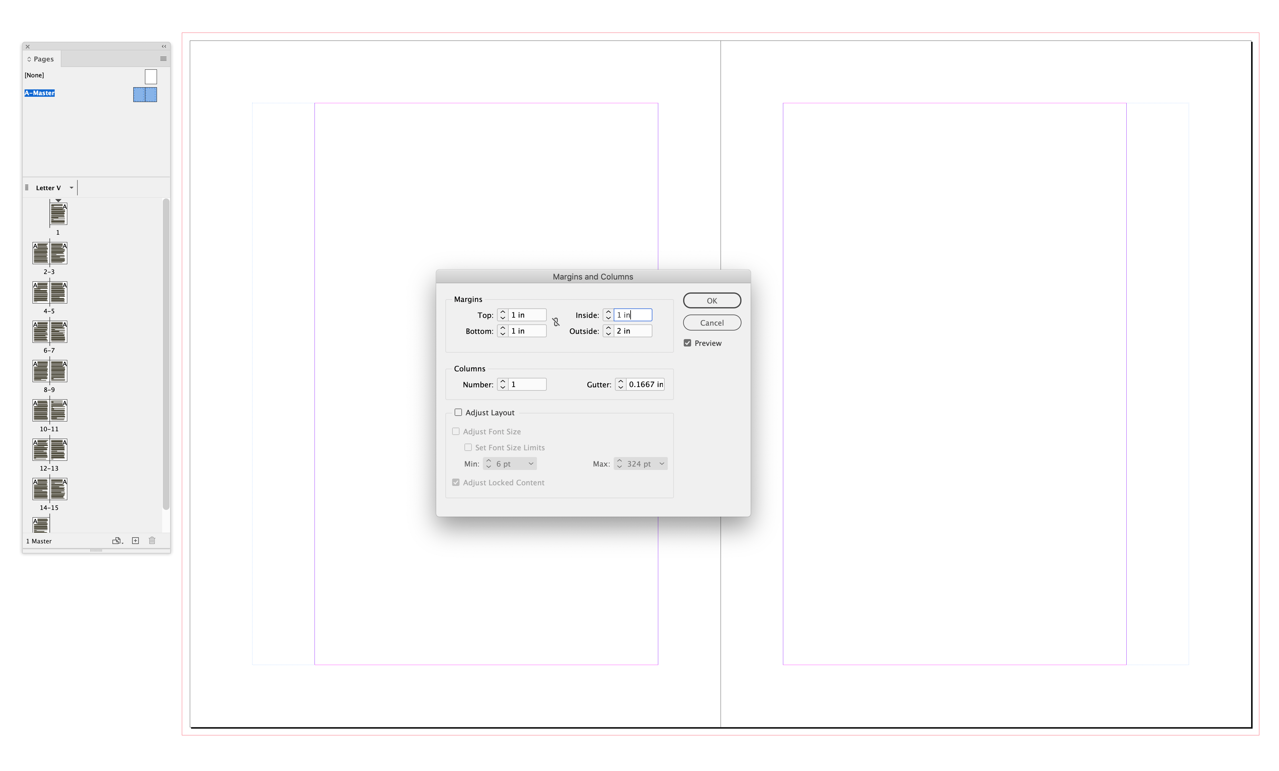 Changing the margins/text box size on the master p... - Adobe Product ...