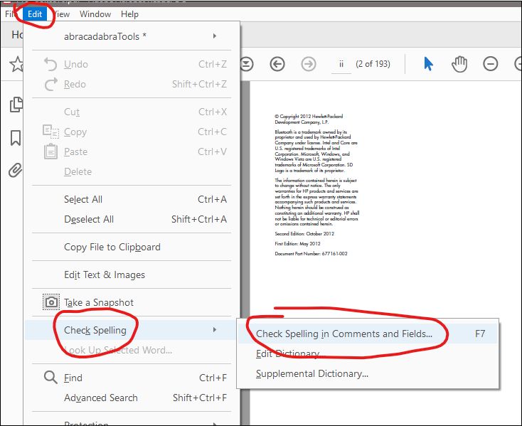 SPELL CHECK ins't even an OPTION in my Adobe Acrob... - Adobe Product ...