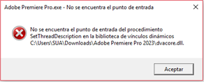 No se encuentra el punto de entrada del procedimie... - Adobe Community ...