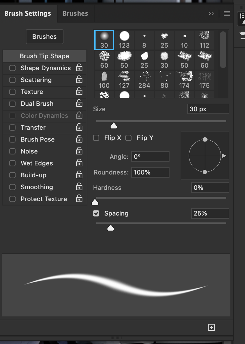 Burn tool brush not editable anymore - Adobe Community - 14256204