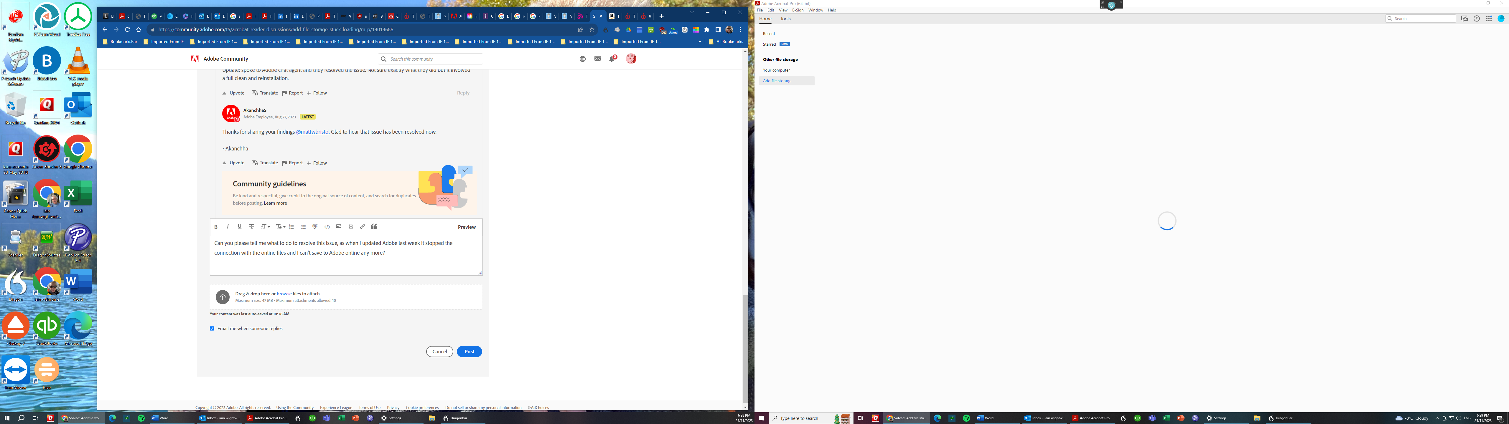 Solved: Add file storage stuck loading - Adobe Product Community - 14014686